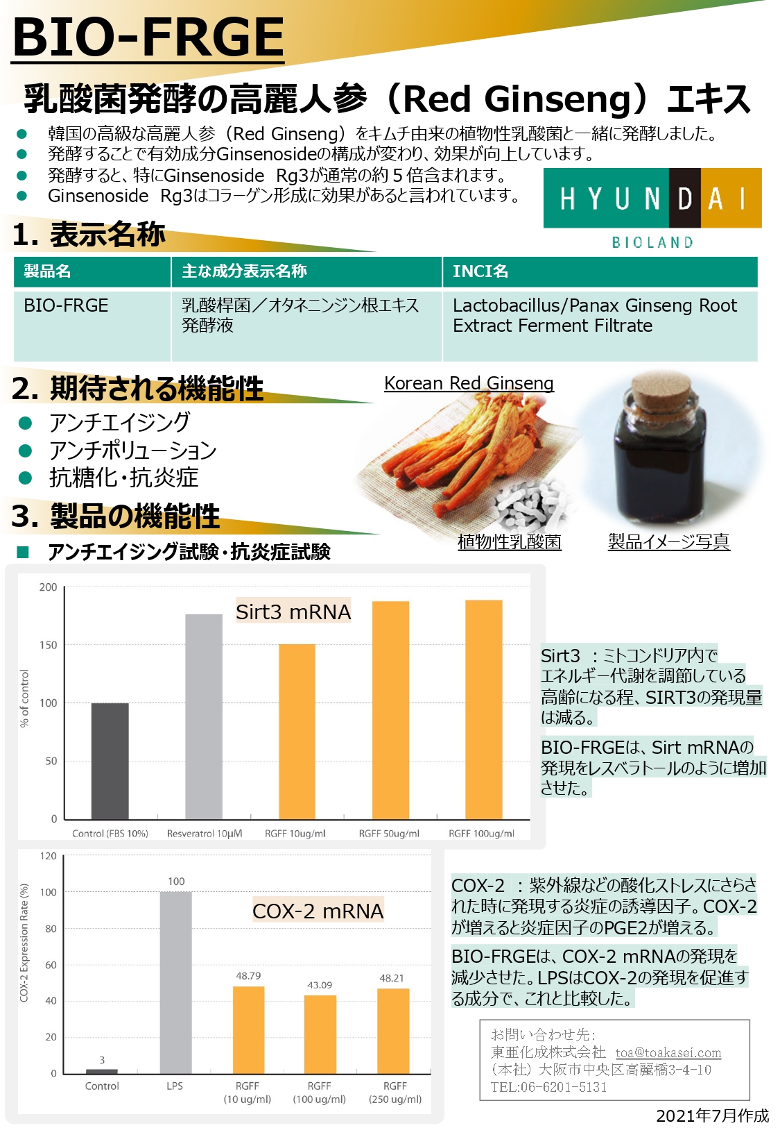 ニュース ーHYUNDAI BIOLAND社製品情報を追加いたしましたー | 東亜化成株式会社